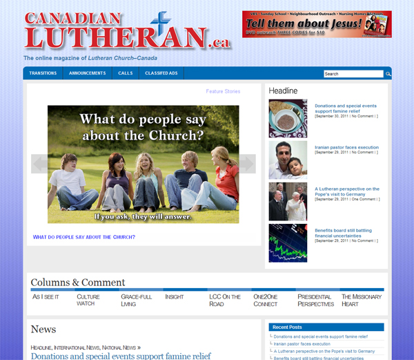 One year on line for Lutheran magazine - The Canadian Lutheran