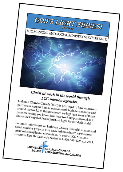 LCC launches 2012 missions newsletter - The Canadian Lutheran