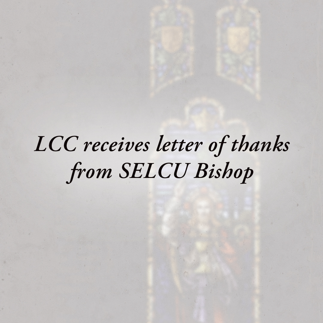 LCC receives letter of thanks from SELCU Bishop - The Canadian Lutheran