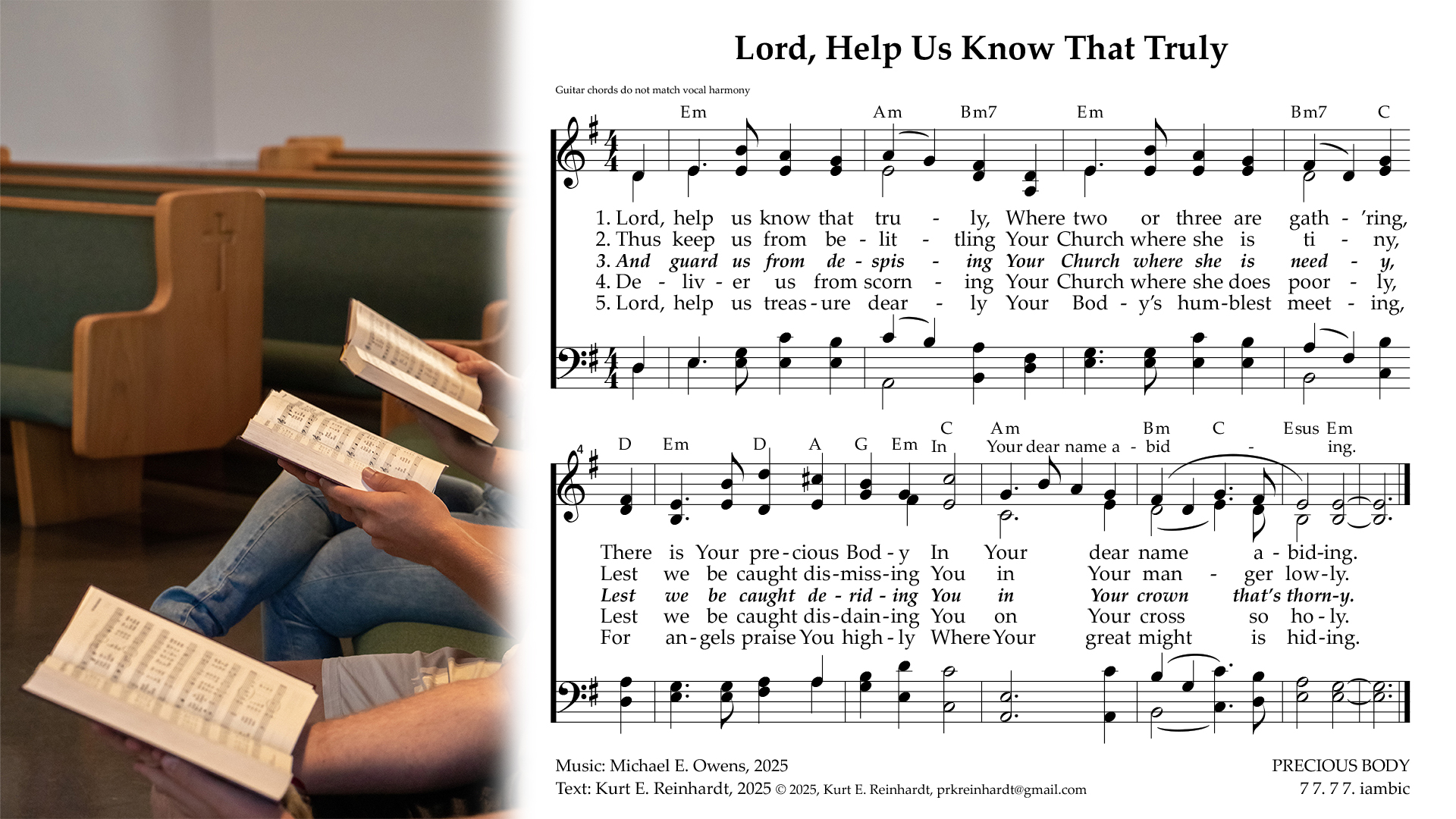New Reinhardt Hymn: Lord, Help Us Know That Truly - The Canadian Lutheran